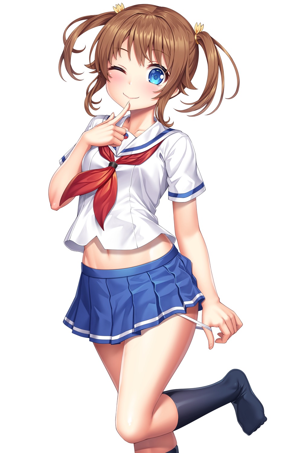 lambda (artist) high school fleet misaki akeno pantsu panty pull seifuku undressing | #1054896 ...